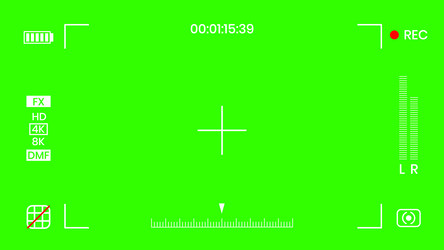 Green colored chroma key camera rec frame Vector Image