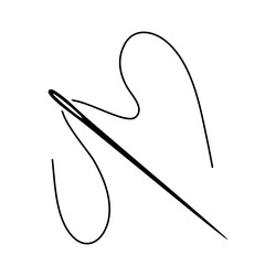 Cross stitch needle and thread Royalty Free Vector Image