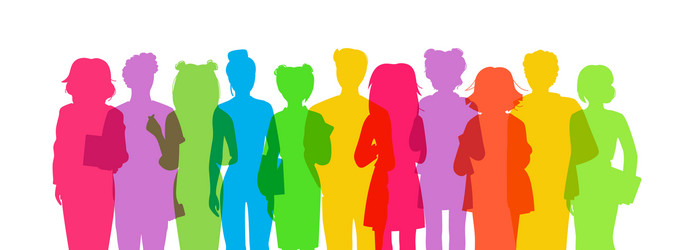 People overlay colorfulflat silhouette set Vector Image