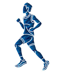 A man running marathon runner cartoon sport Vector Image