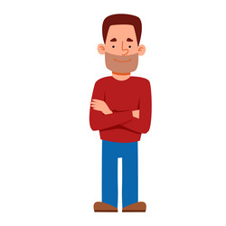 Young man stands up to his full height Royalty Free Vector