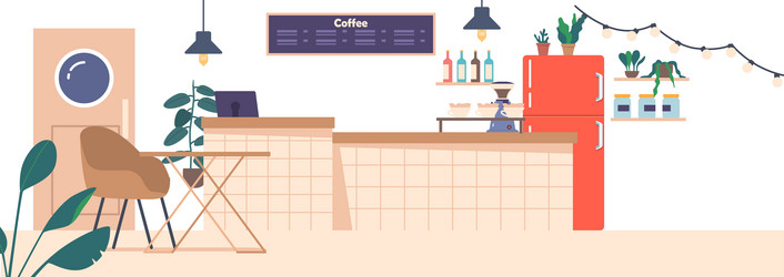 Cartoon cafe background cafeteria interior Vector Image