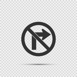 Do not turn right traffic sign Royalty Free Vector Image