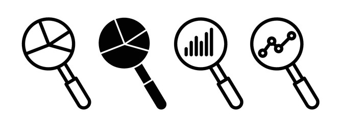 Prediction icon set analysis and predict forecast Vector Image