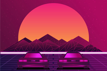 Retro futuristic background Royalty Free Vector Image