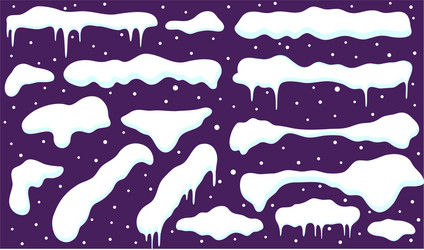 Cartoon snow caps snowdrifts and icicles snowy Vector Image