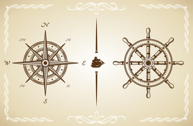 Wind rose - nautical compass Royalty Free Vector Image