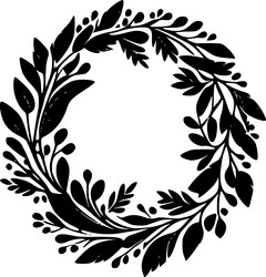 Wreath - black and white Royalty Free Vector Image