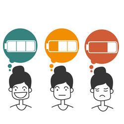 Hand drawn doodle tired fatigue person with low Vector Image