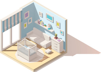 Isometric infant daycare classroom Royalty Free Vector Image