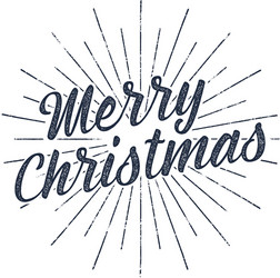 Merry christmas retro poster with hand lettering Vector Image