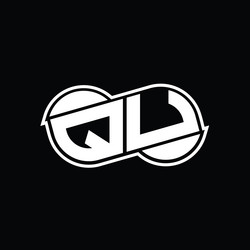 Uq logo monogram abstract infinity shape images Vector Image