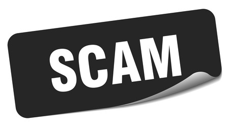 Scam sticker scam label Royalty Free Vector Image
