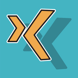 Sticker logo xing icon social media Royalty Free Vector