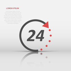 Time icon in flat style 24 hours sign pictogram Vector Image