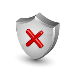 Shield with a red cross Royalty Free Vector Image
