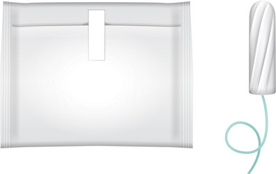 Feminine Tampon In Plastic Pack Swab Royalty Free Vector