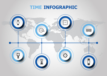 Infographic template with time icons Royalty Free Vector