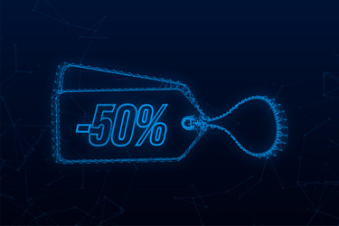 50 percent off sale discount banner with megaphone