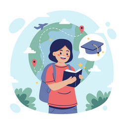 Hand drawn study abroad Royalty Free Vector Image