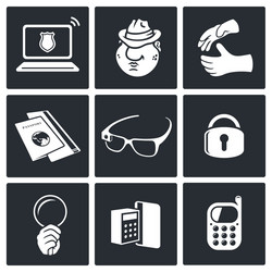 Spying icon set Royalty Free Vector Image - VectorStock