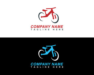 Bicycle monogram and minimal logo design template Vector Image