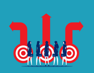 Business team looking target direction Royalty Free Vector
