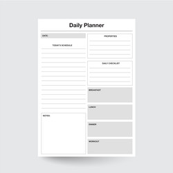 Daily planner Royalty Free Vector Image - VectorStock