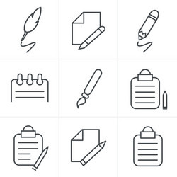 Icons style writing Royalty Free Vector Image - VectorStock