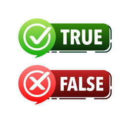 True false label sign check mark and cross Vector Image