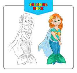 Beautiful little mermaid Royalty Free Vector Image