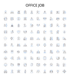 Office job outline icons collection Royalty Free Vector