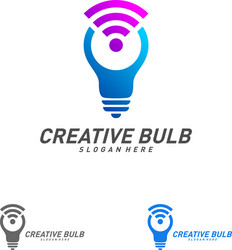Wifi light bulb logo design concept smart Vector Image