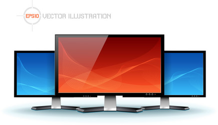 Lcd monitor icon flat computer screen Royalty Free Vector