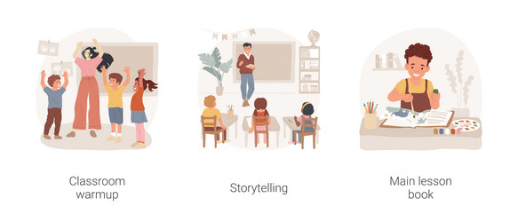 Classroom warmup isolated cartoon Royalty Free Vector Image