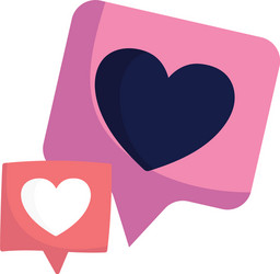 Speech Bubble Heart Love Romantic Message Vector Image