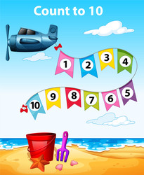Lets count to 10 scene Royalty Free Vector Image