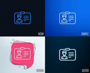 Id card line icon user profile sign neon light Vector Image