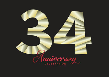 34 year anniversary celebration logotype Vector Image