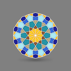 Arch on background with arabic pattern Royalty Free Vector