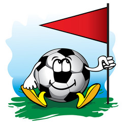 Red soccer corner flag icon cartoon style Vector Image