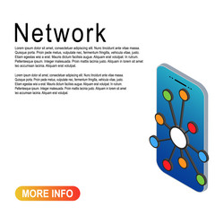 Hub isometric network icon connect structure Vector Image