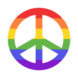 Lgbt peace sign rainbow color palette pride Vector Image