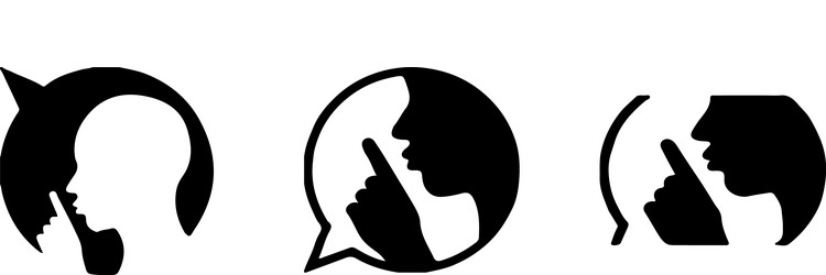 Silence icon on white background Royalty Free Vector Image