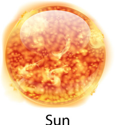 Hand drawn sketch of planet sun in color isolated Vector Image