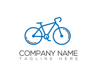 Bicycle monogram and minimal logo design template Vector Image