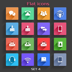 Communication icons in flat retro style - mail Vector Image
