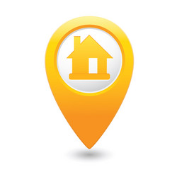 Home icon green map pointer Royalty Free Vector Image