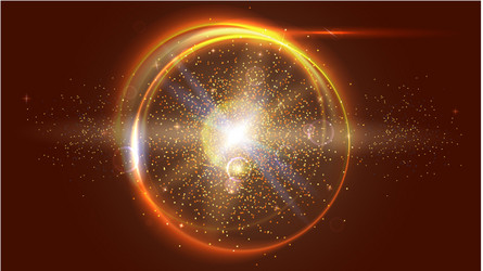 Circular light rays and lens flare backdrop glow Vector Image