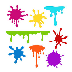 Colorful set of paint spots Royalty Free Vector Image